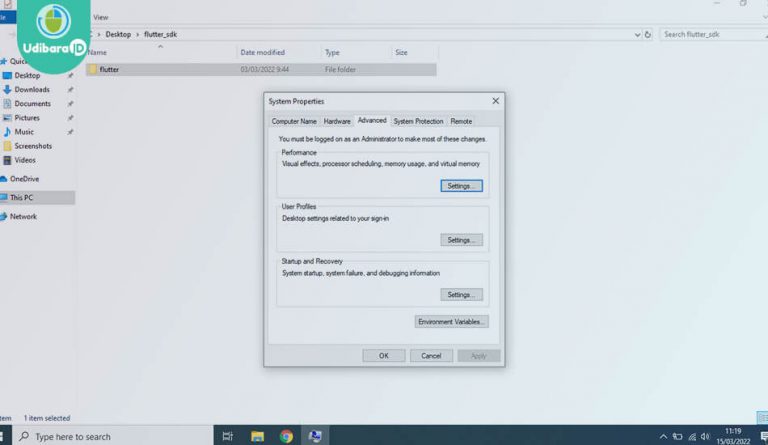 Belajar Flutter | Cara Install Flutter SDK di Windows 10 - UdibaraID Belajar Flutter | Cara Install Flutter SDK di Windows 10 - UdibaraID